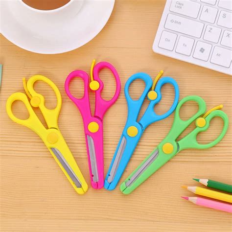 4 Pack Spring Assist Safety Scissors For Youngster Paper Cutting