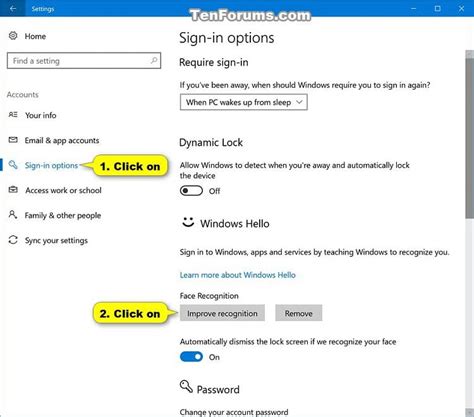 Improve Windows Hello Face Recognition In Windows 10 Tutorials