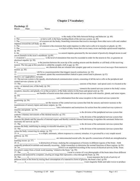 Chapter 2 Vocab