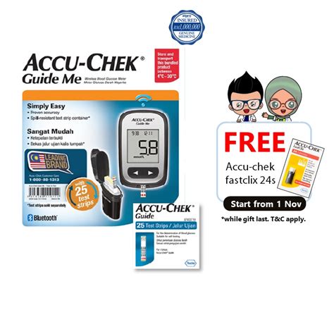 Accu Chek Guide Me Starter Kit With 25 Test Strips Blood Glucose Monitors Shopee Malaysia