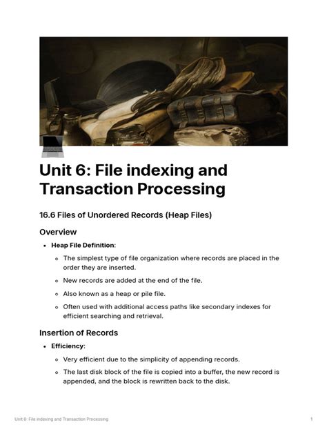 Unit6fileindexingandtransactionprocessing Pdf Database Transaction Database Index