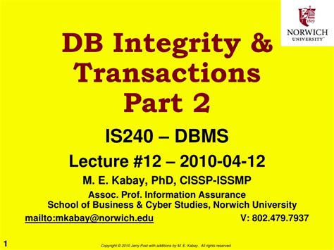 ppt db integrity and transactions part 2 powerpoint presentation id 3458307