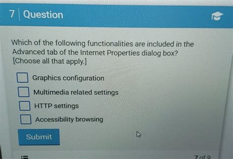 Solved 7 Question Which Of The Following Functionalities Are