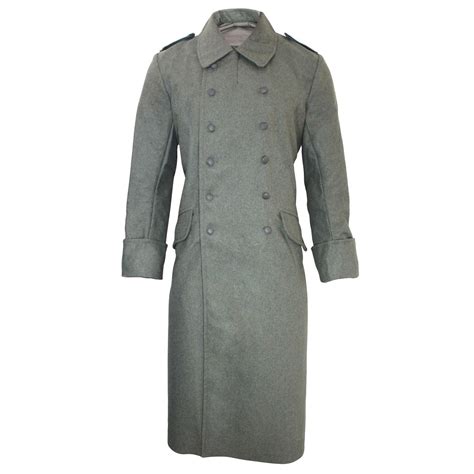 Ww2 German M40 Wool Greatcoat Repro Army Trench Coat Heer Jacket Field Grey Ebay