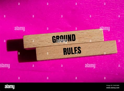 Ground Rules Message Written On Wooden Blocks With Pink Background Conceptual Ground Rules