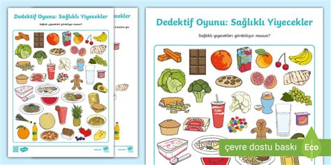 Dedektif Oyunu Sağlıklı Yiyecekler Okul Öncesi Etkinliği