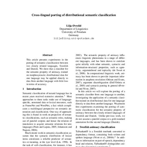 Cross Lingual Porting Of Distributional Semantic Classification Acl