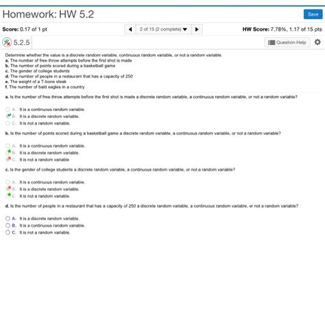 Solved Homework Hw 5 2 Save Score 0 17 Of 1 Pt 2 Of 15 2