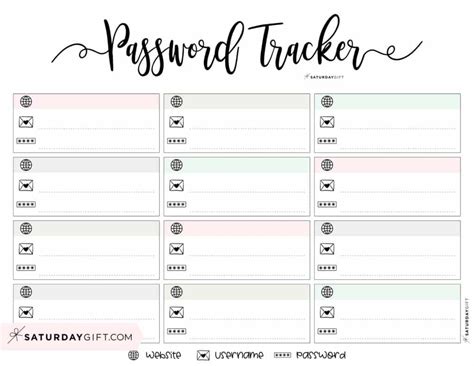 Free Printable Password Tracker Free Printables Free Printable Password Tracker Free Printables