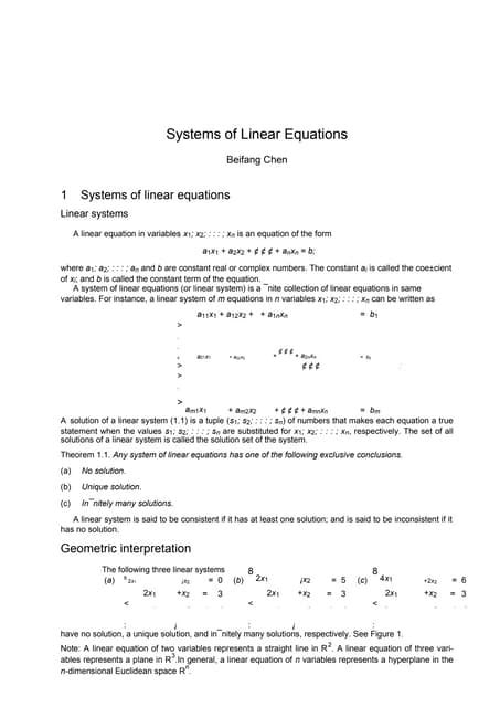 System Of Linear Equations Ppt