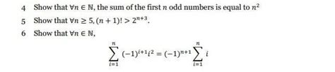 Solved 4 Show That ∀n∈n The Sum Of The First N Odd Numbers