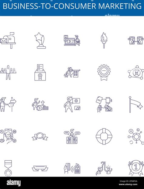 Business To Consumer Marketing Line Icons Signs Set Design Collection Of Bc Ecommerce Retail