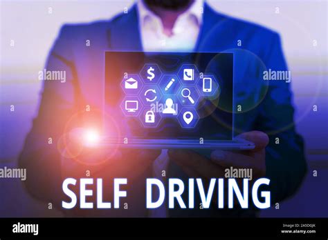 Conceptual Hand Writing Showing Self Driving Concept Meaning Autonomous Vehicle Ability To
