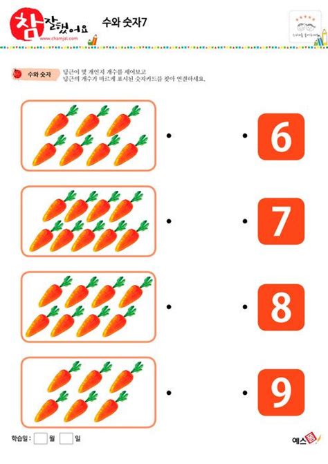 당근 개수 세기 수와 숫자 학습