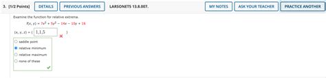 Solved Examine The Function For Relative Extrema