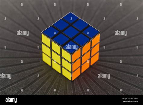 Budapest Hungary Circa 2019 Solved Rubiks Cube Logic Game On Dark Budapest Hungary Circa 2019 Solved Rubiks Cube Logic Game On Dark