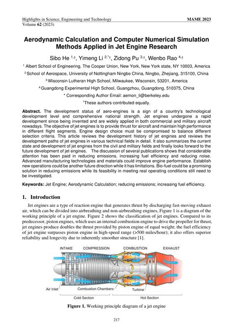 PDF Aerodynamic Calculation And Computer Numerical Simulation Methods Applied In Jet Engine