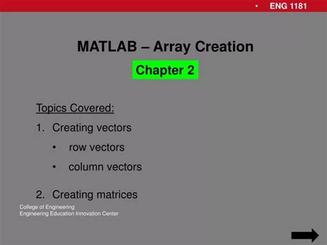 Ppt Matlab Array Creation Powerpoint Presentation Free Download