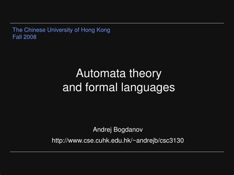 Ppt Automata Theory And Formal Languages Powerpoint Presentation