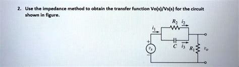 Solved Use The Impedance Method To Obtain The Transfer Function Vouts