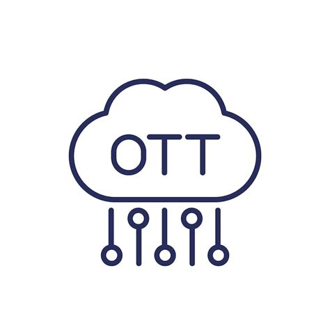 Premium Vector Ott Media Platform Line Icon With A Cloud