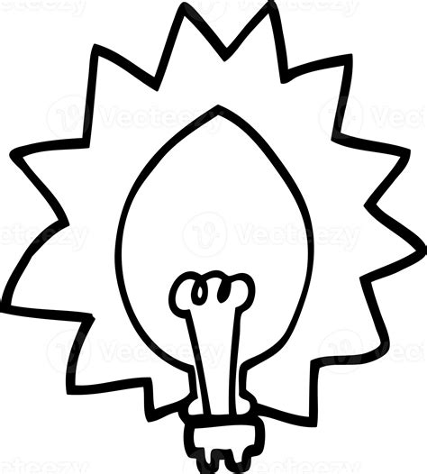 Line Drawing Cartoon Light Bulb Icon 40882793 Png