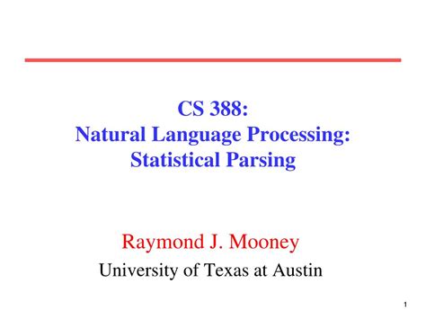 Ppt Cs 388 Natural Language Processing Statistical Parsing