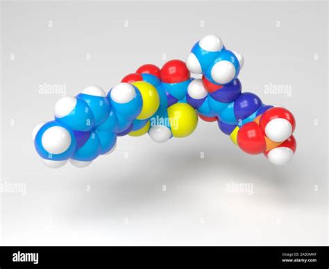 Ceftaroline Fosamil Molecule Computer Illustration Showing The Molecular Structure Of