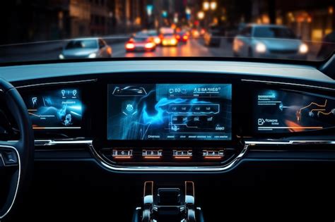 Premium Photo Future Car And Graphical User Interface Guy Smart Car Connected Car Internet Of