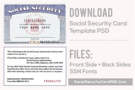 Social Security Card Template Front And Back Free Vrogue Co