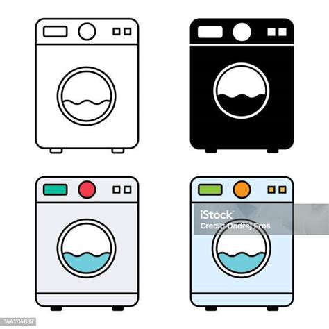 세탁기 장비 세트 전기 세탁기 세탁 아이콘 세탁 기호 옷 벡터 일러스트 레이 션 배경 가사 집안일에 대한 스톡 벡터 아트 및 기타 이미지 가사 집안일 가정 생활 가축