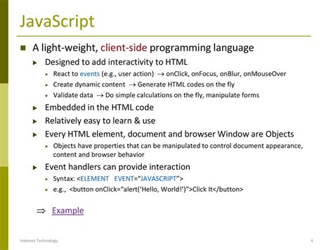 Dhtml Javascript Internet Technology Ppt Download
