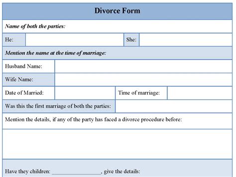 Divorce Form Editable PDF Forms