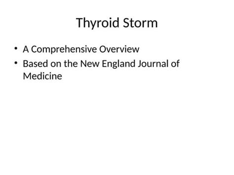 Thyroidstormpresentation Managementpptx