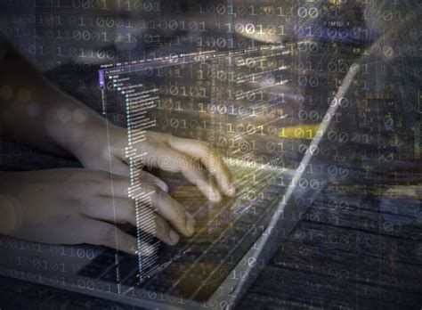 Double Exposure With Digital Technology Software Development IoT Concept Stock Photo Image