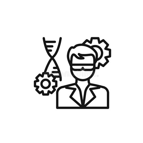 Biomedical Engineer Icon Outline Collection In Black And On White