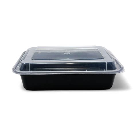 Wholesale Microwavable Black Food Containers With Clear Lids Rectangular 32oz Wsd