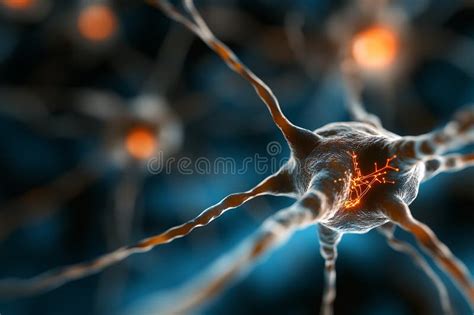 Microscopic View Of A Neuron Its Intricate Structure And Connections Highlighted In Vibrant