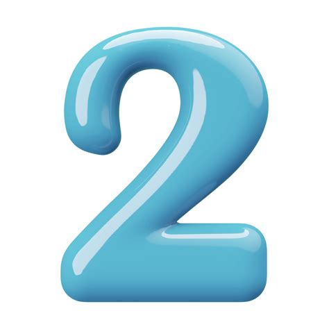 Blue 3d Number 2 46646540 Png
