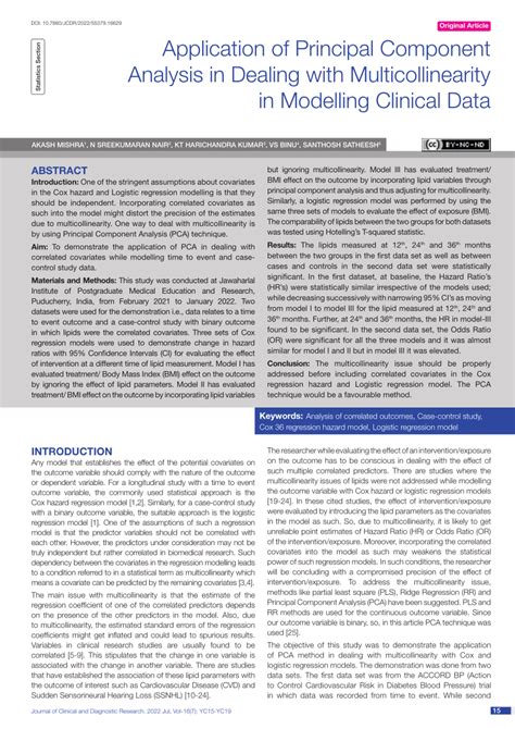 pdf application of principal component analysis in dealing with