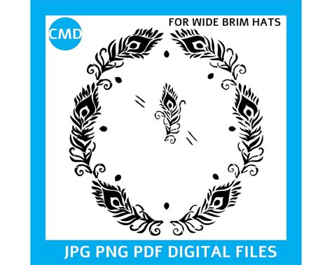 Traceable Peacock Hat Burning Design Diy Burning Template Boho