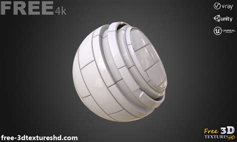 Ceramic White Brick Wall Tile Seamless PBR Texture D High Res Unity Unreal Vray Brick Wall