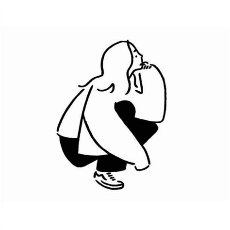 简笔黑白人物 6