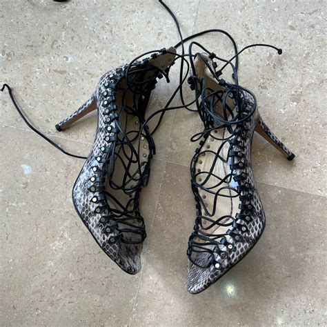 Jimmy Choo Python Lace Up Heels Gem