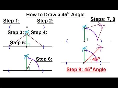Geometry Constructions 12 Of 15 How To Draw A 45 Degree Angle Youtube