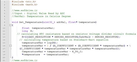 اندازه گیری دما با مقاومت Ntc با میکروکنترلر Stm32 و Avr
