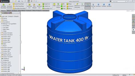 Solidworks Tutorial Sketch Water Tank In Solidworks Advanced