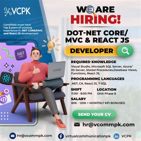 We Are Hiring For Dot Net Core Mvc And React Js Developer We Have An