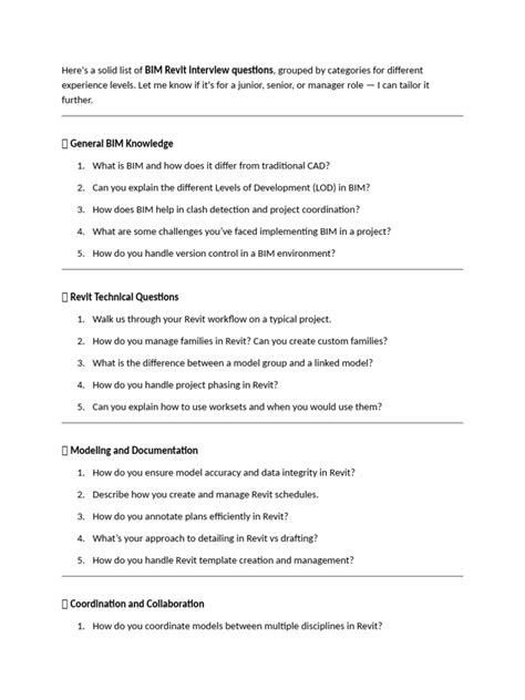 Bim Or Revit Interview Questions Pdf Autodesk Revit Building Information Modeling Bim Or Revit Interview Questions Pdf Autodesk Revit Building Information Modeling