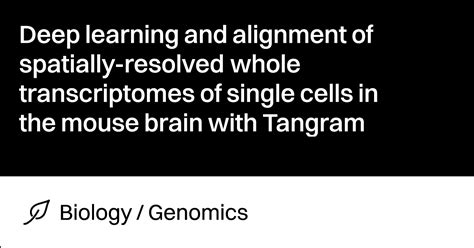 Deep Learning And Alignment Of Spatially Resolved Whole Transcriptomes